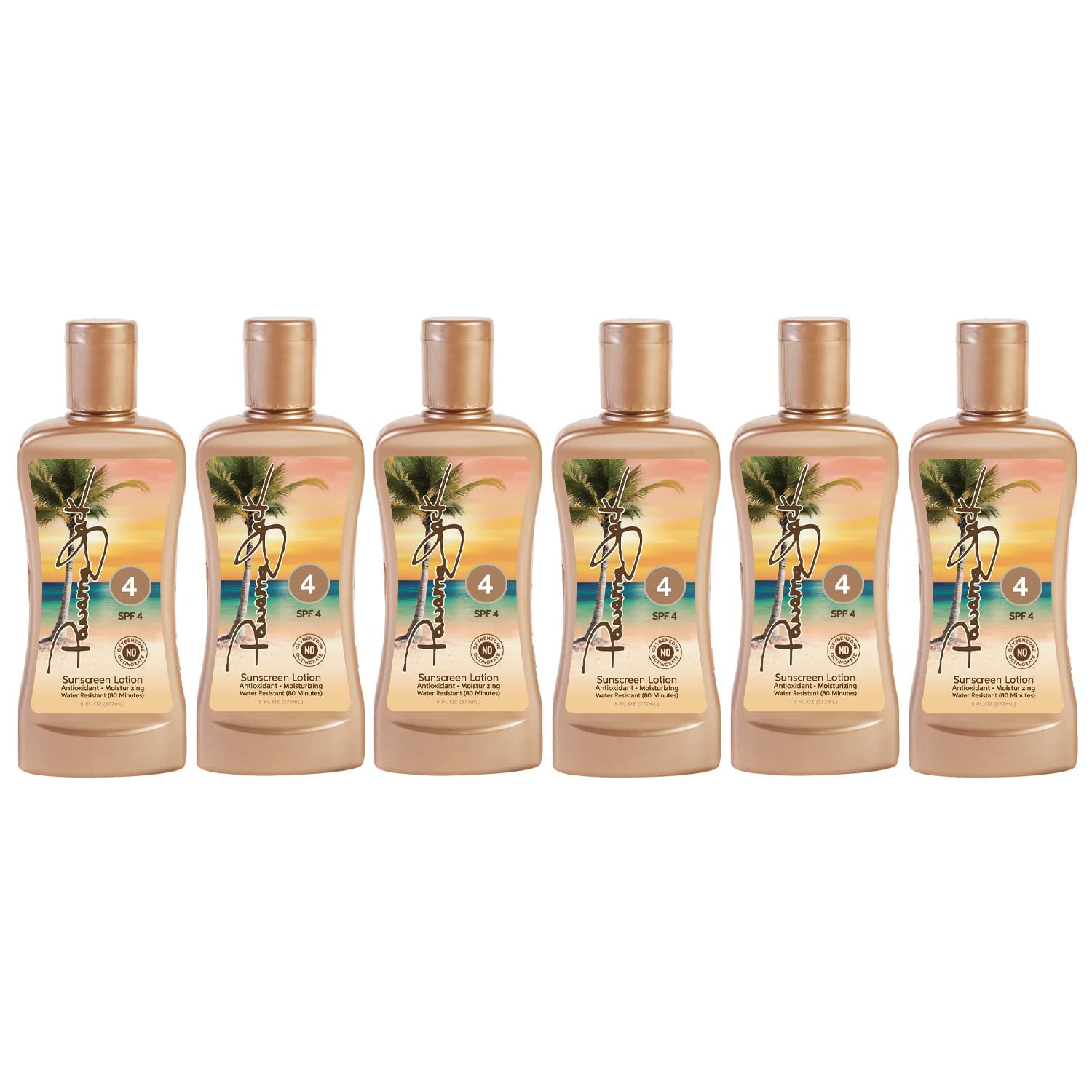 Panama Jack Sunscreen Tanning Lotion - SPF 4, PABA, Paraben, Gluten & Cruelty Free, Antioxidant Moisturizing Formula, 6 FL OZ (Pack of 1)