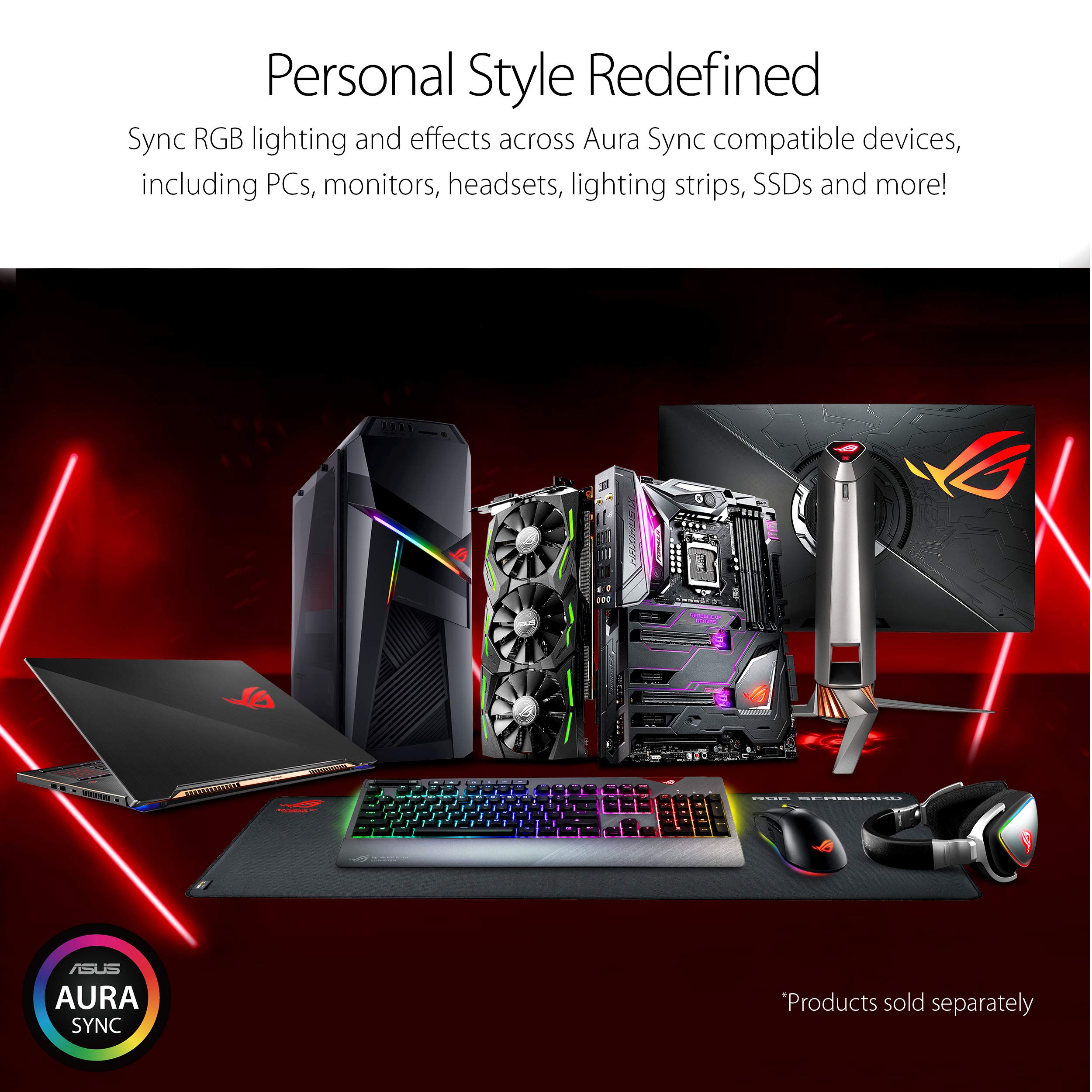 ASUS ROG Strix Flare Pnk (Cherry MX Red) Limited Edition Mechanical Gaming Keyboard with Switches, Aura Sync RGB Lighting, Customizable Badge, USB Pass Through and Media CONTROLS (Renewed)