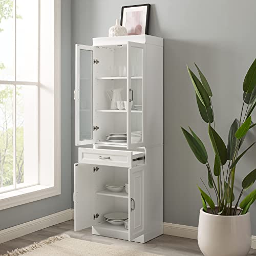 Crosley Furniture Stanton Glass Door Pantry, White