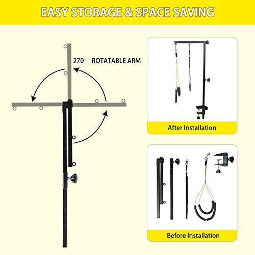 EGFKI Dog-Grooming-Arm, 35" Adjustable Pet Grooming Table Arm with Clamp, Dog Grooming Stand for Small Medium Dogs at Home, Dog Grooming Table Arm