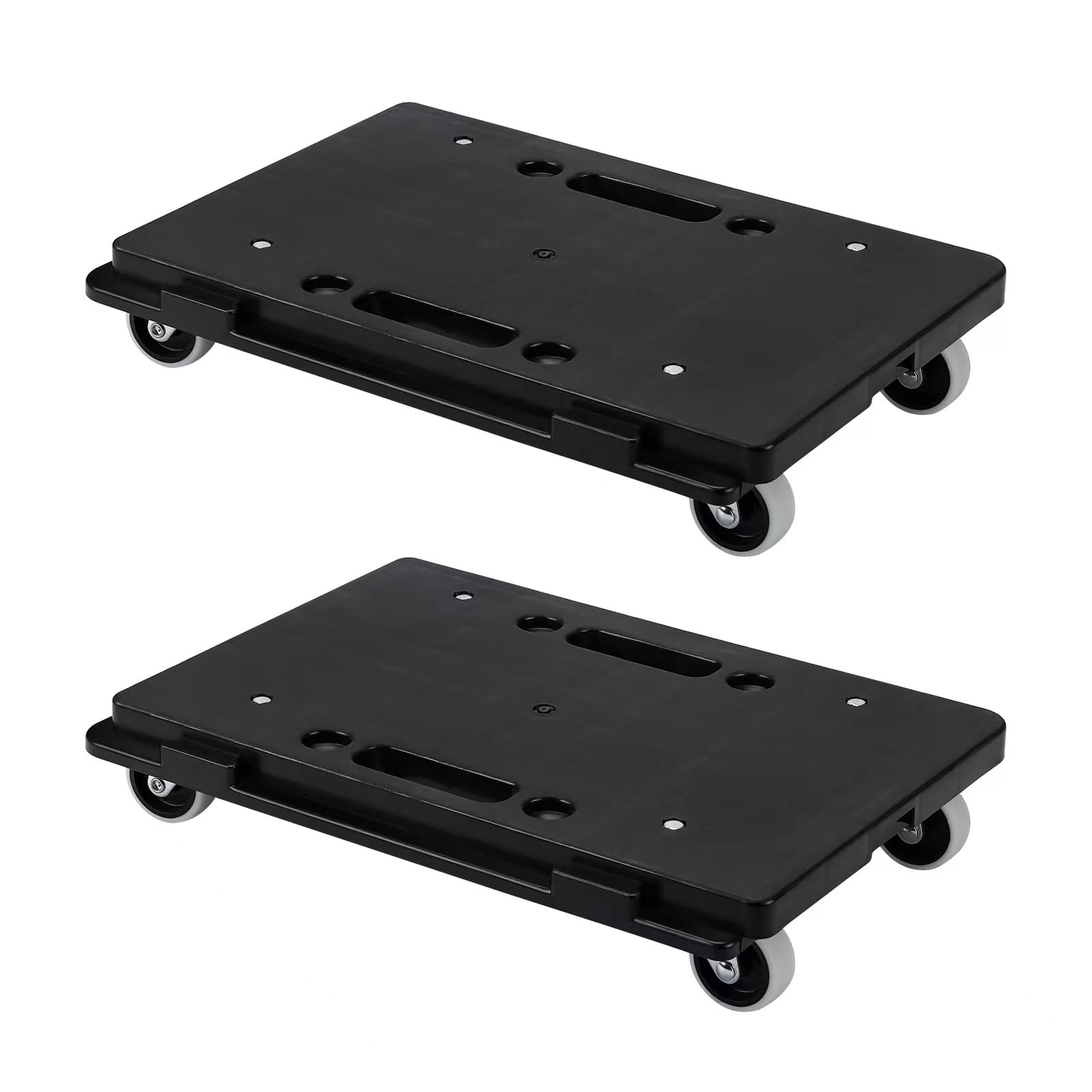 BSTCYZL Furniture Movers with Wheels, Portable Moving Rollers Leg Dollies for Heavy Furniture, 4 Wheels Small Flat Dolly, 440 Lbs Capacity, 2 Pack, Black