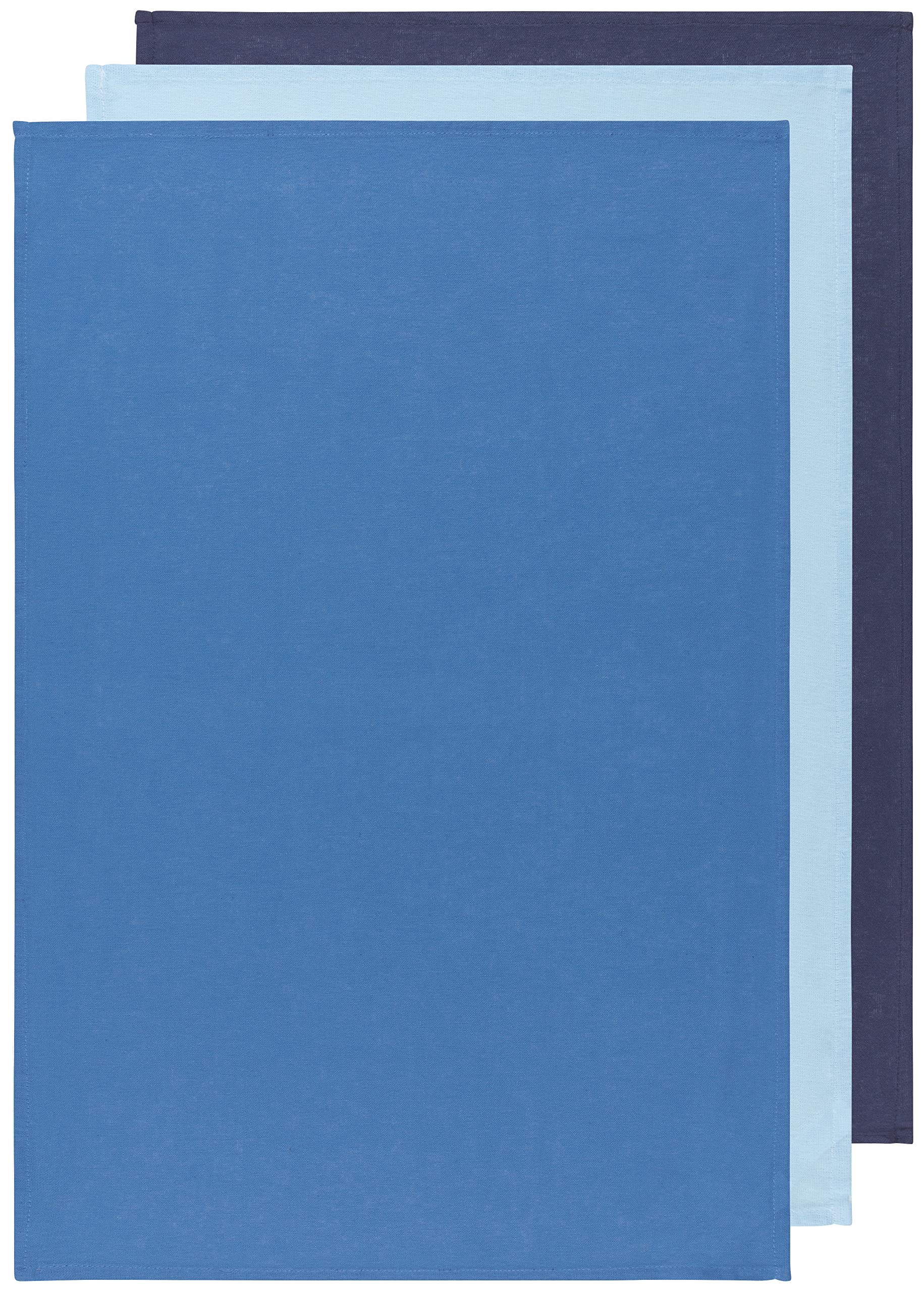 Now Designs Floursack Kitchen Dish Towels Moon/Cool Blue/Indigo 20 x 30in, Set of 3, 1 ea, (911421aa)