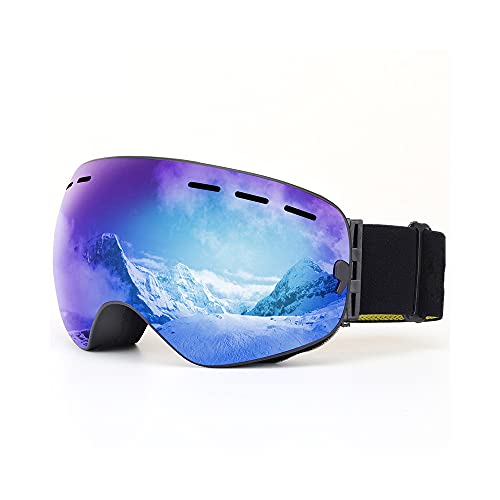 Bauhaus Snowboard Ski Goggles with Case, Winter Spherical Snow Goggles UV Protection, Anti-Fog & OTG Design Snowmobile Goggles
