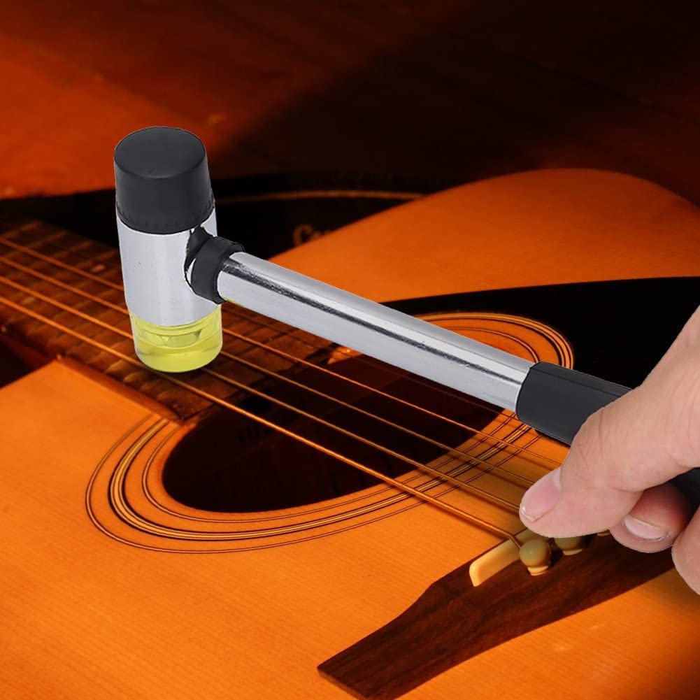 Guitar Luthiers Hammer Double Headed Tool Rubber Mallet Fret Fretboard Fretwork for Bass Ukulele Mandolin Banjo And Other String Instruments Installing Fretting Dual Face Rubber Hammer