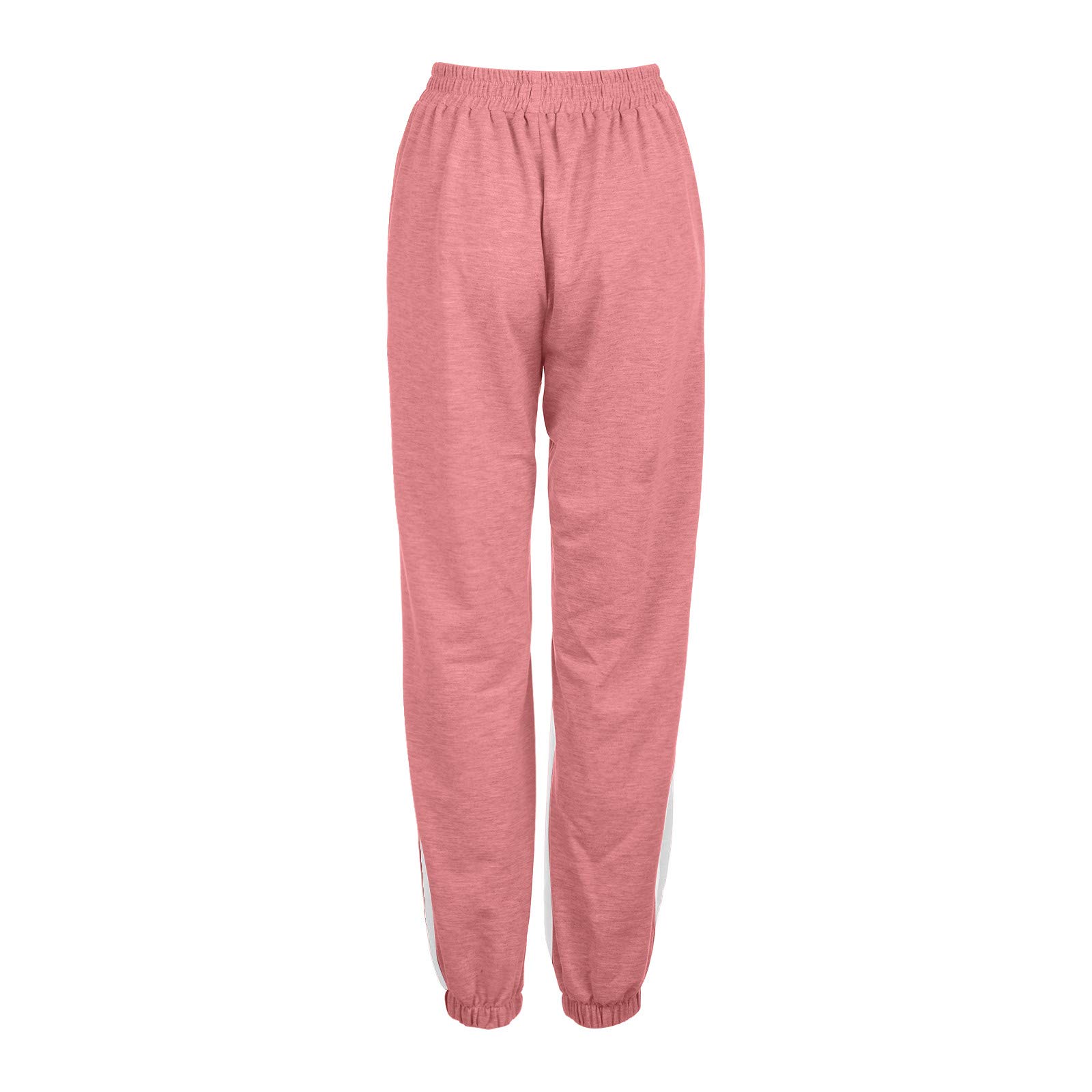 High Waist Jogger Pants for Women with Pocket Colorblock Sweatpants Cinch Bottom Elastic Waist Lounge Workout Trousers