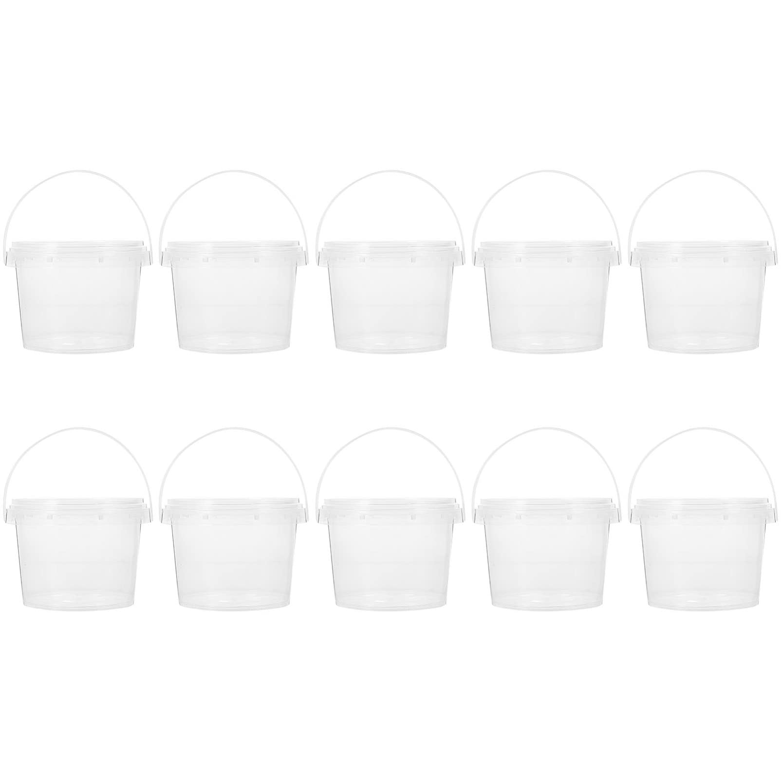 Cabilock Mini Refridgerator Clear Food Bucket 30 Pcs Transparent Small Barrel Round Storage Box Pp Plastic Paint Cans Bathtub Portable