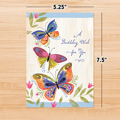 Designer Pop! Pop Up Birthday Card with 3D Butterfly Design - High-Quality Birthday Wish Greeting Card, Ideal for Friends, Family or Special Someone