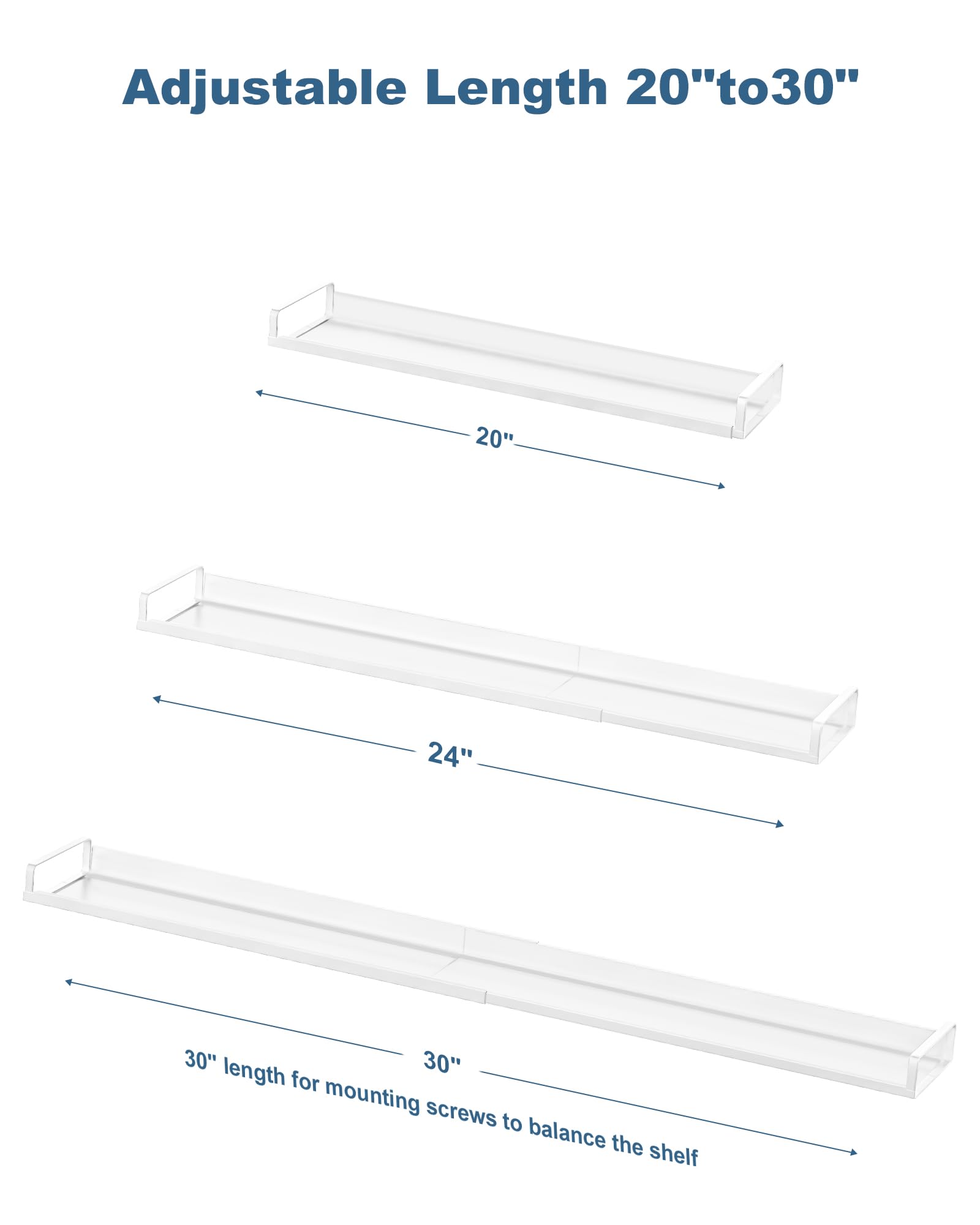 Bumusty 6X Strong Magnetic Shelf for Stove, Adjustable Stove Top Shelf, 20"-30" Oven Shelf Spice Rack Over the Stove, Seasoning Organizer Kitchen Shelves, Matte White