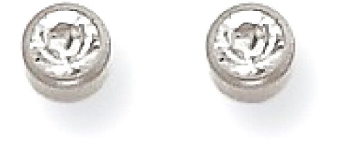 Titanium 4mm Rhinestone Crystals Stud Earrings Ear Piercing Studs