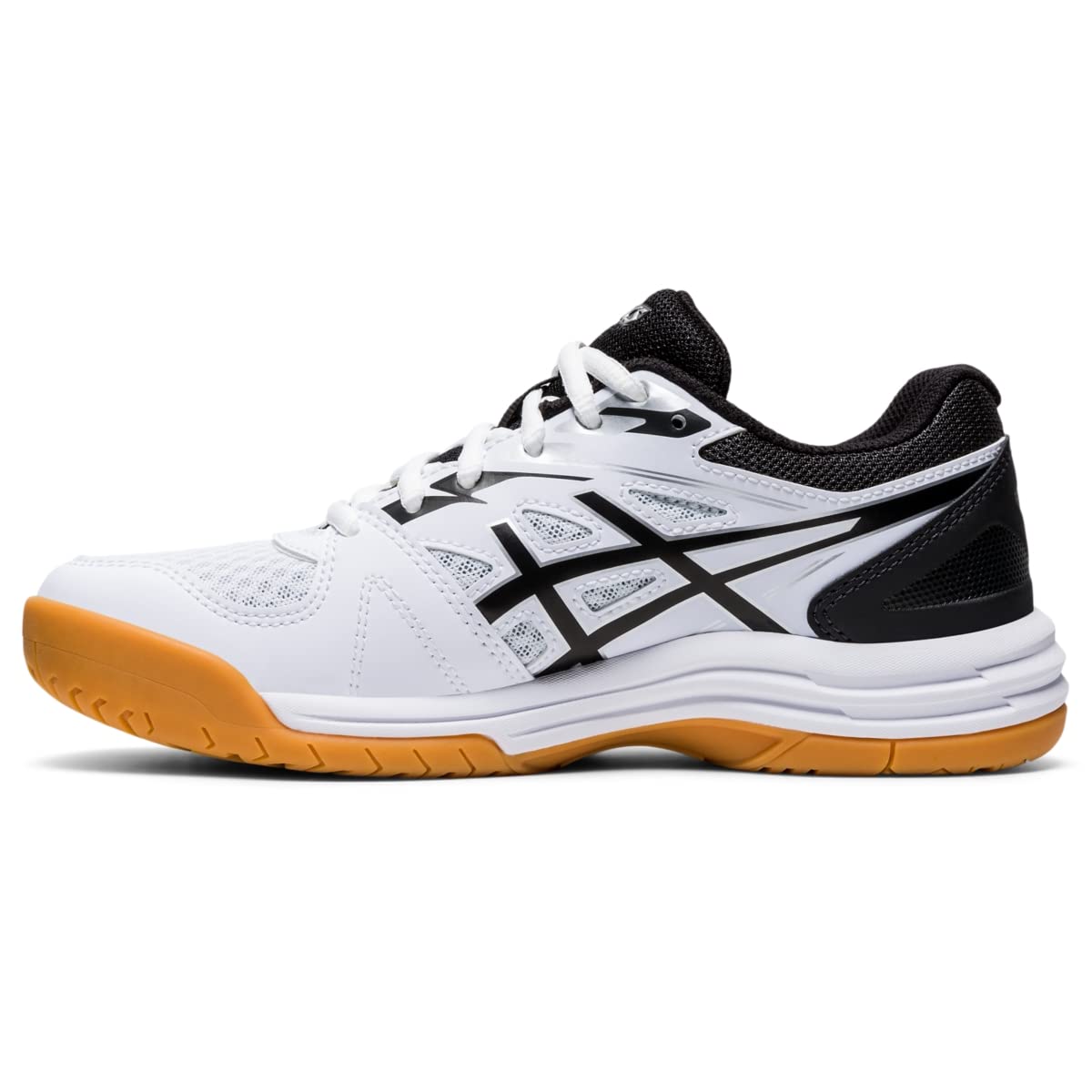 ASICS Kid's Upcourt 4 Grade School Volleyball Shoes, 4.5, WHITE/BLACK