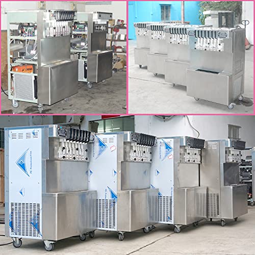 Kolice Commercial ETL high capacity 7 flavors soft serve ice cream machine, gelato ice cream maker, 4+3 mixed frozen yogurt ice cream machine-full transperant dispenser, upper tanks refrigerated
