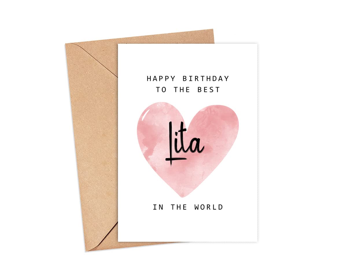 Happy Birthday To The Best Lita In The World Card - Lita Birthday Card - Lita Card - Mother's Day Gift - Happy Birthday Card Happy Birthday Mom