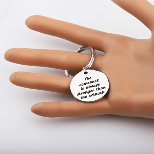 BAUNA Sobriety Keychain Addiction Recovery Jewelry Comeback Key Ring