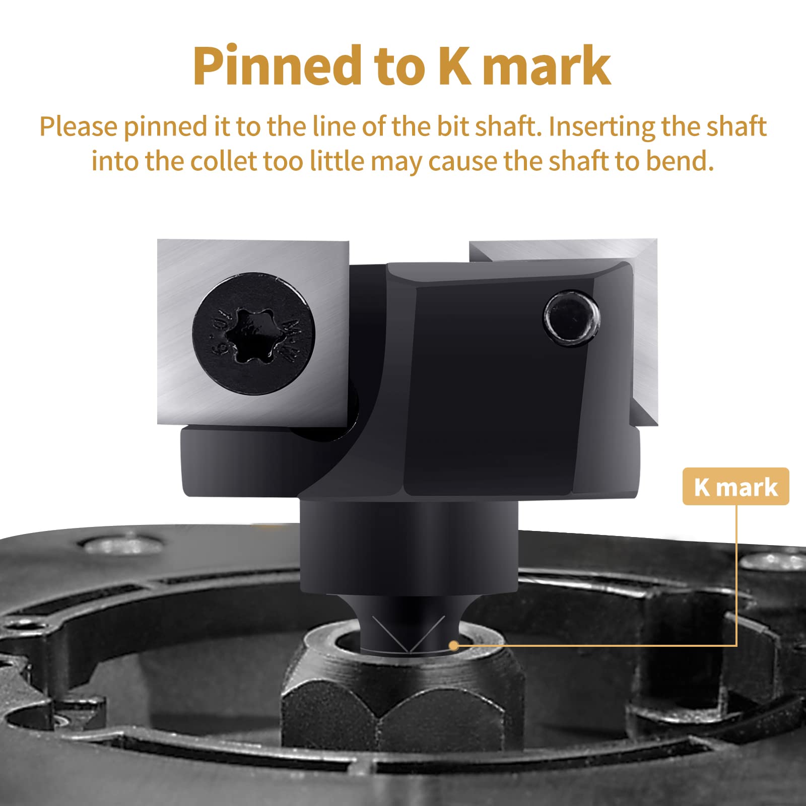 BINSTAK CNC Spoilboard Surfacing Router Bit, 1/4" Shank 1-1/4" Cutting Diameter, Carbide Insert Slab Flattening Router Bits Planing Bit