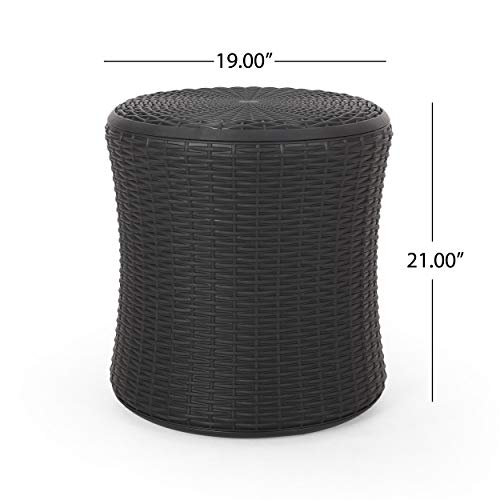 Christopher Knight Home Ishara Outdoor Faux Wicker Patio Table, Dark Gray