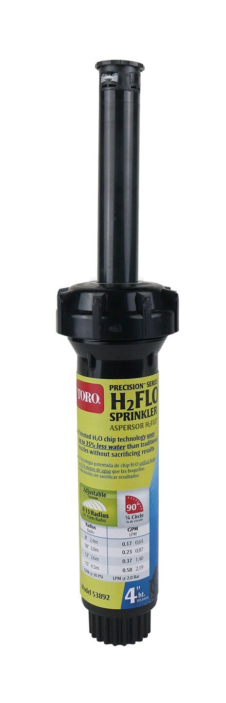 Toro 53892 Precision H2FLO 4-Inch Sprinkler Pop Up with Nozzle, Quarter