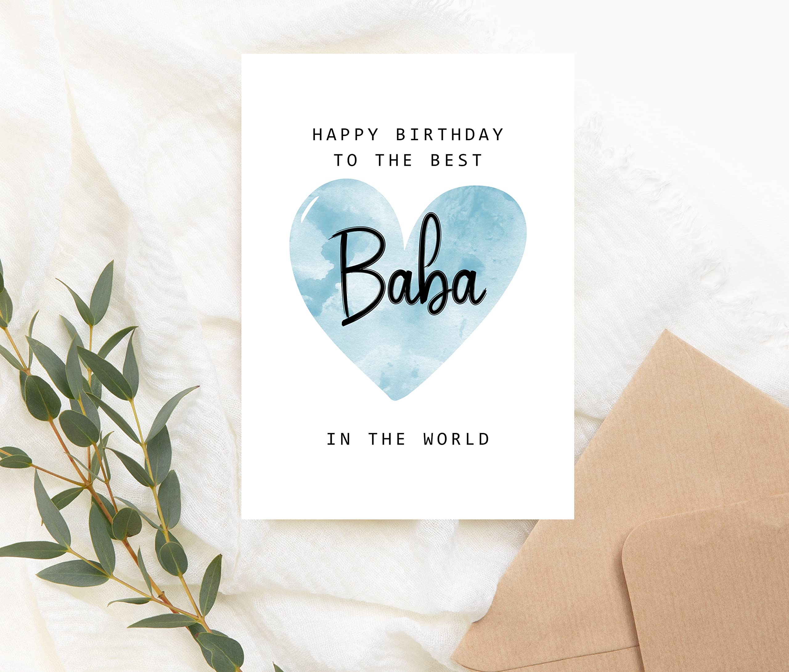 MoltDesigns Happy Birthday To The Best Baba In The World Card - Baba Birthday Card - Baba Card - Father's Day Gift - Happy Birthday Card