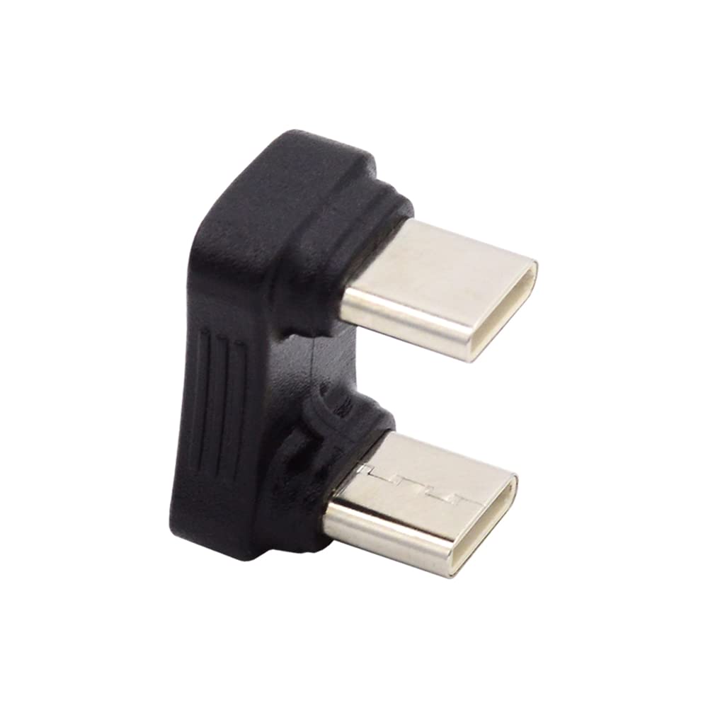 cablecc 480Mbps USB-C Type C Male to Male Coupler Extender Power Data Adapter Opposite U Shape Back Angled for Power Bank Phone Laptop