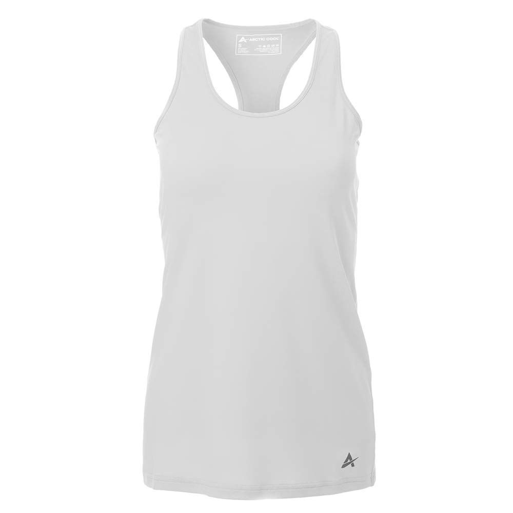 Arctic Cool Women's Tank Instant Cooling Moisture Wicking Performance UPF 50+ Tank Top | Lightweight Breathable Tank for Running, Workout, Exercise, Yoga, Fishing, Arctic White, XXL