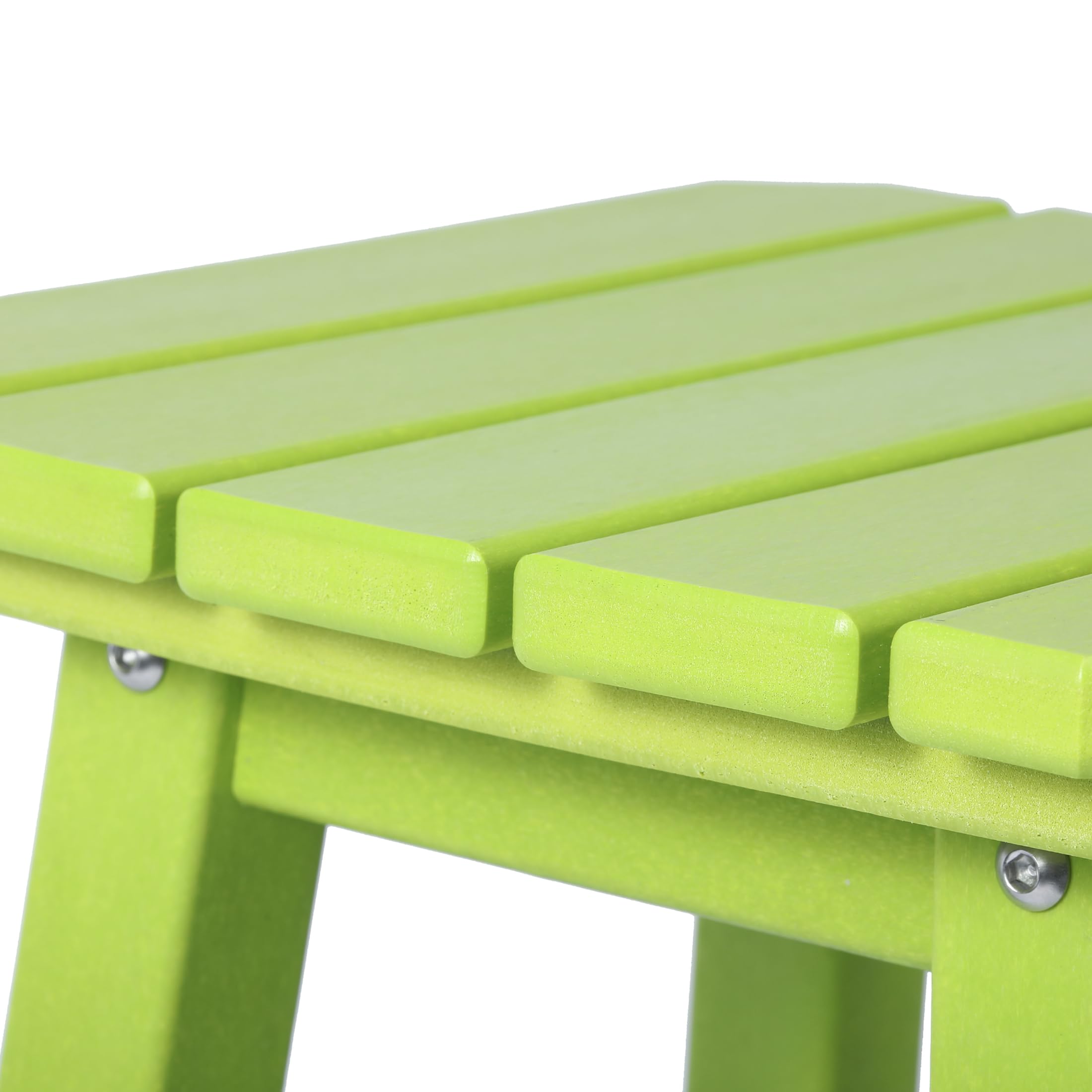 Costaelm 24" Height Outdoor Bar Stools, All-Weather Bar Stools, Adirondack Poly Patio Square Bar Stool for Patio, Deck, Kitchen Counter and Garden, Lime