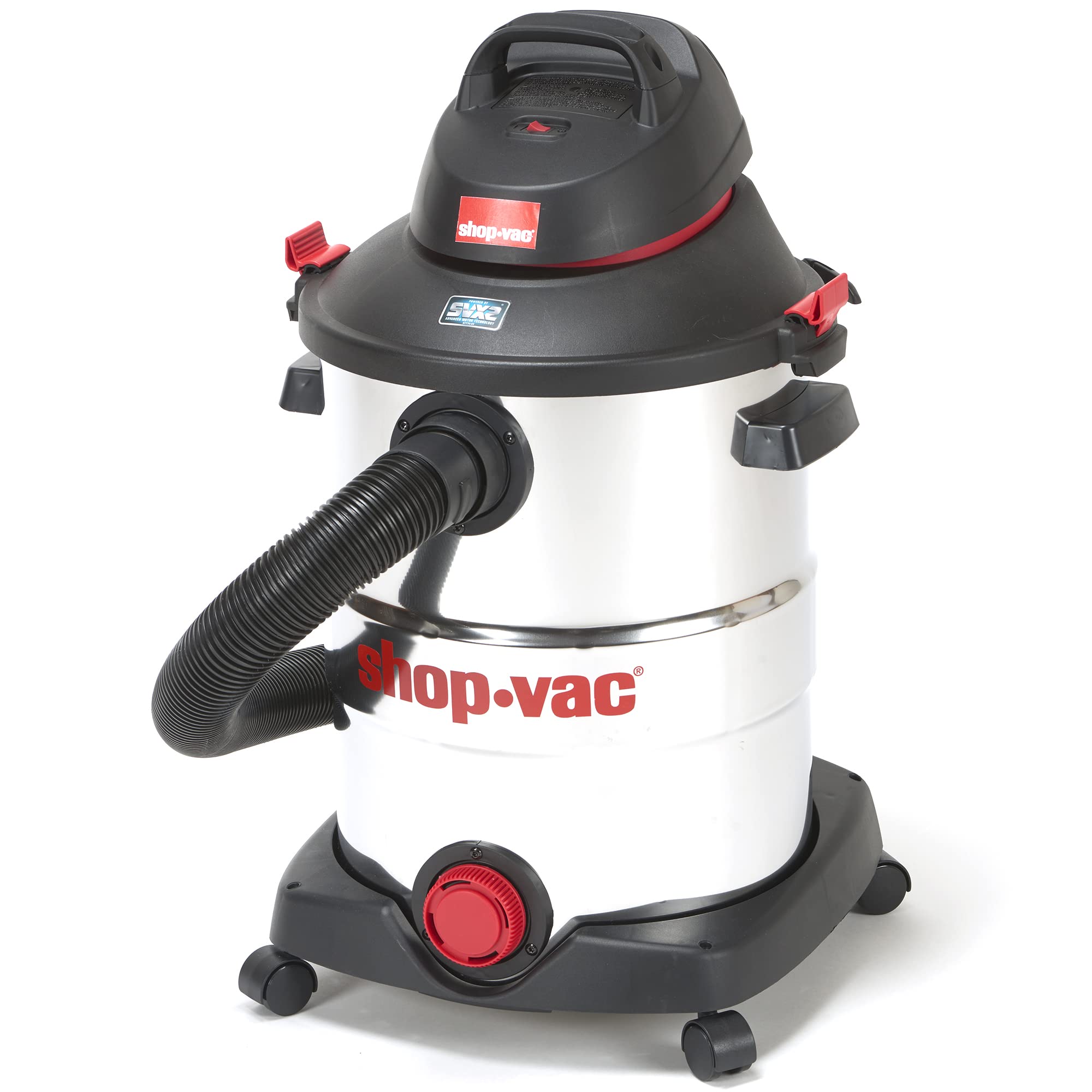 Shop-Vac 5989505 12 Gallon Wet/Dry Vacuum, 5.5 Peak HP, SVX2 Motor, Stainless Steel Tank, 2.5 Inch Diameter x 8 Ft Hose, 20 Ft Cord, Blower Feature with Accessories