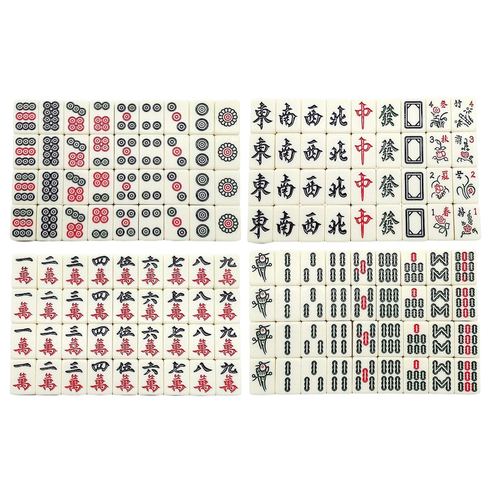 Bavokon Professional Chinese Mahjong Set,Mah Jong Set with Portable Long Mahjong Box,144 Numbered Melamine Large Size Tile with Carrying Travel Case,Complete Mahjong Game Set for Home Entertainment