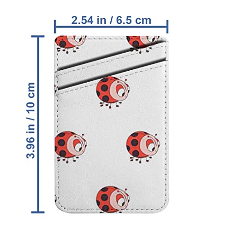 Diascia Pack of 2 - Cellphone Stick on Leather Cardholder ( Colorful Ladybug Cute Pattern Pattern ) ID Credit Card Pouch Wallet Pocket Sleeve