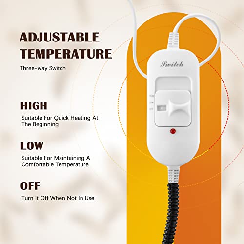 Chicken Heating Pad Chicken Coop Heater 110V Power 20W Electric Heating Mat Heated Bed Adjustable Heated Pad Blankets Warming Bed Mats with Chew Resistant Cord for Chicken Pet Supplies