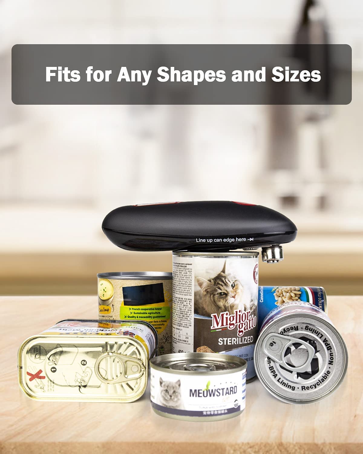 Belypoke Electric Can Opener, Automatic Can Opener Use Safe to Use & No Sharp Edge, Best Kitchen Gift for Senior and Arthritis Easy To Clean