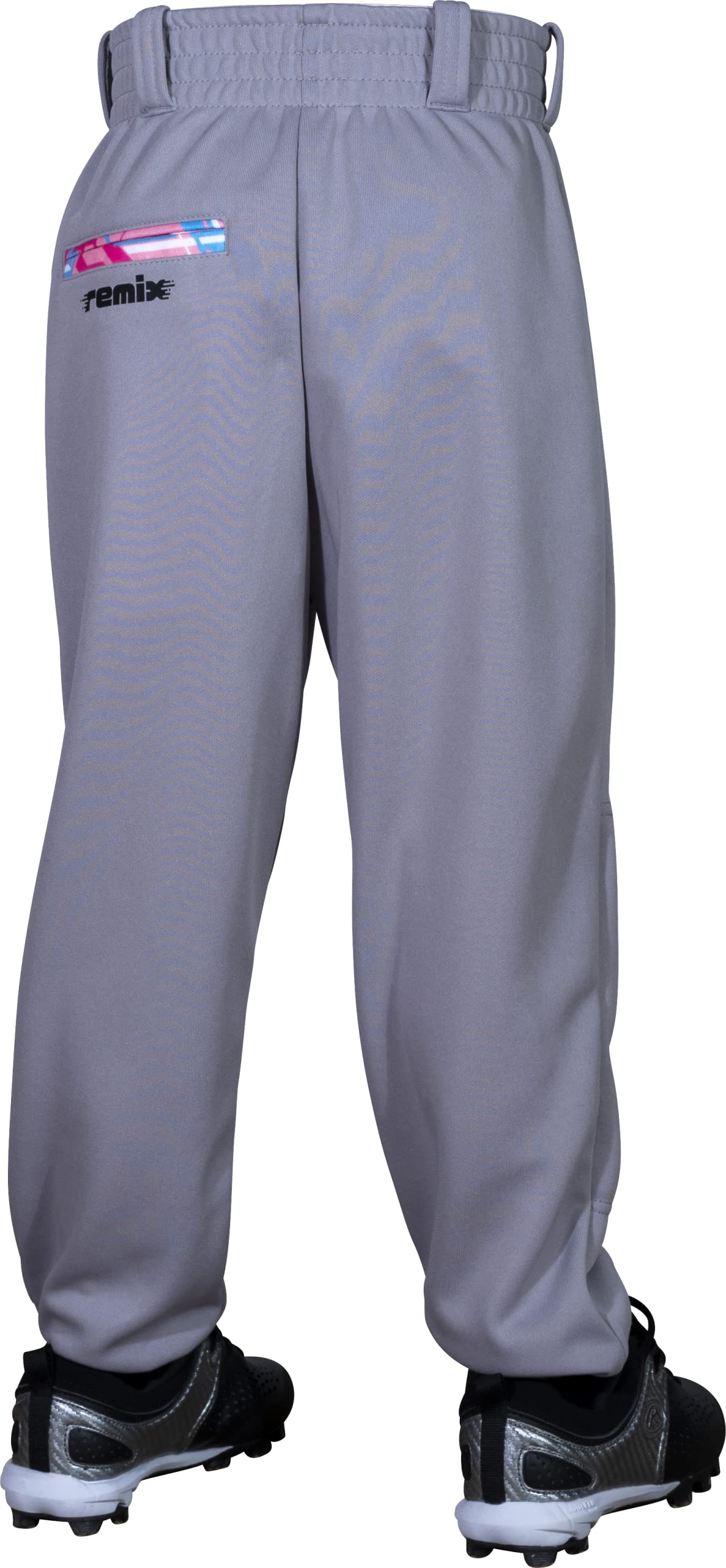 Rawlings REMIX | T-Ball & Youth Baseball & Softball | Game/Practice Pants | Grey/Pink | Small