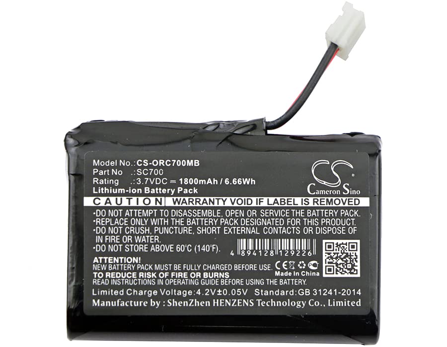 CS Replacement Battery for Oricom SC700, Secure 700 BPCK930, GL05I, GL06I, GL08I, GL11I, SC700 1800mAh / 6.66Wh Barcode Scanner