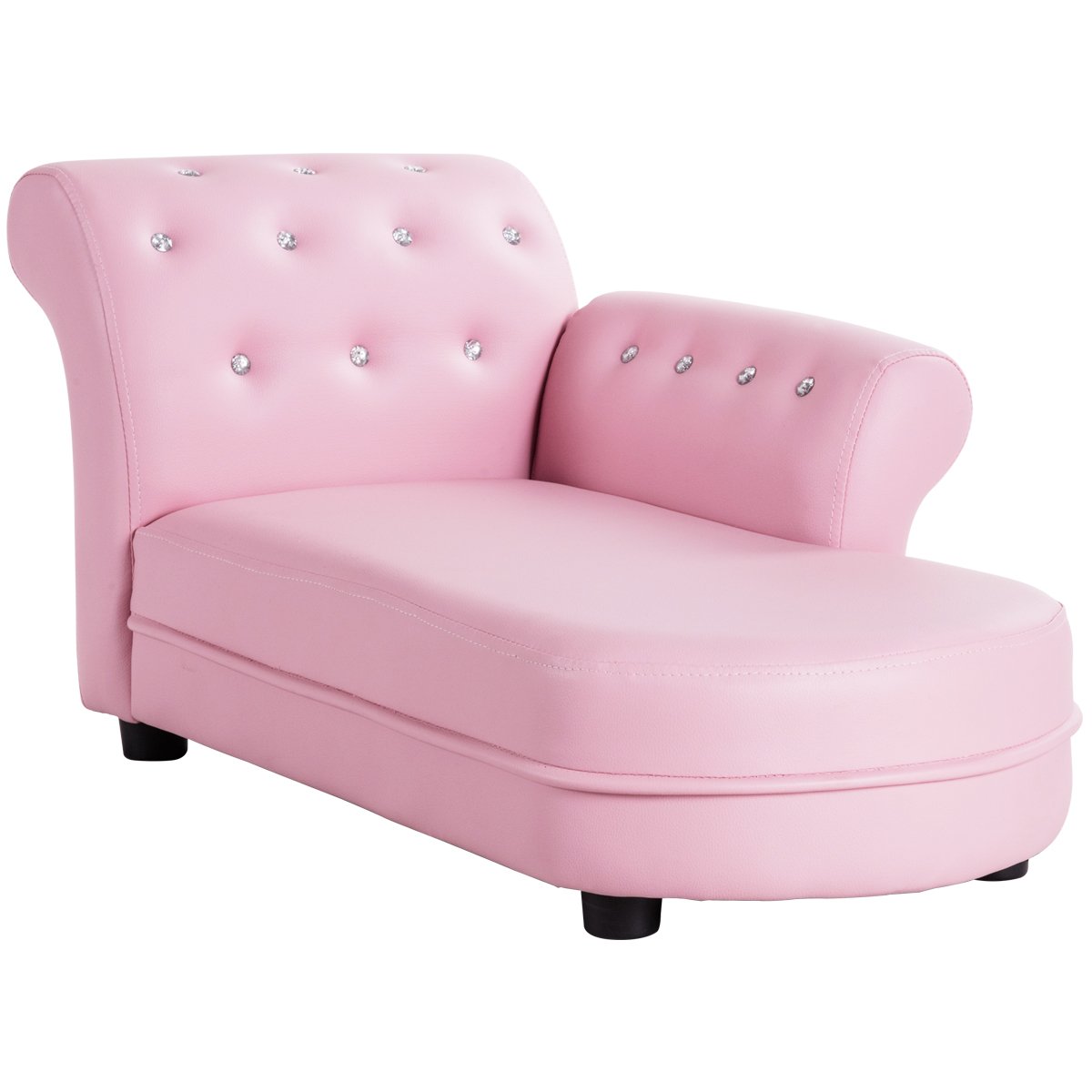 Costzon Kids Couch, 2 in 1 Princess Double Seat Children's Sofa w/PU Leather Surface, Toddler Armrest Chair for Kids Room, Soft Kids Sofa Couch Toy Baby Boys Girls 3-5 Old Birthday