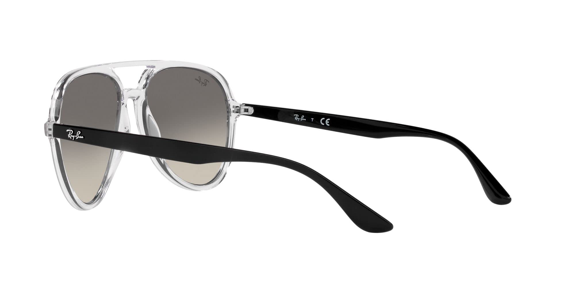 Ray-Ban RB4376 Aviator Sunglasses, Transparent/Grey Gradient, 57 mm
