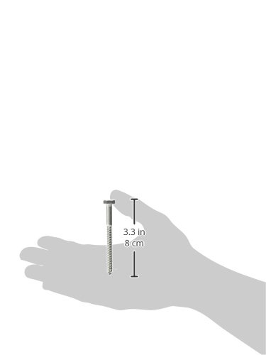 Hillman Stainless Steel 832012 1/4 x 3-Inch Hex Lag Screws, 25-Pack, No Size