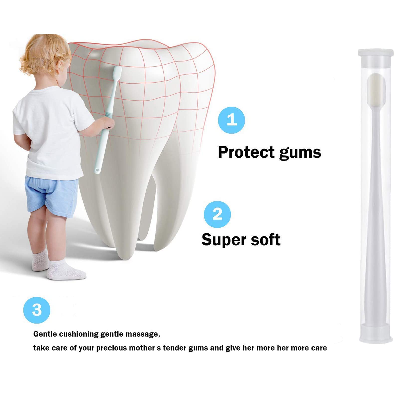 BREVI Nordic-Inspired Premium Nano Toothbrush, Extra Soft Toothbrush with 20000 Soft Bristles, Ultra-fine Soft Toothbrush for Sensitive Gums and Teeth (2PCSpink+Green-Wave)