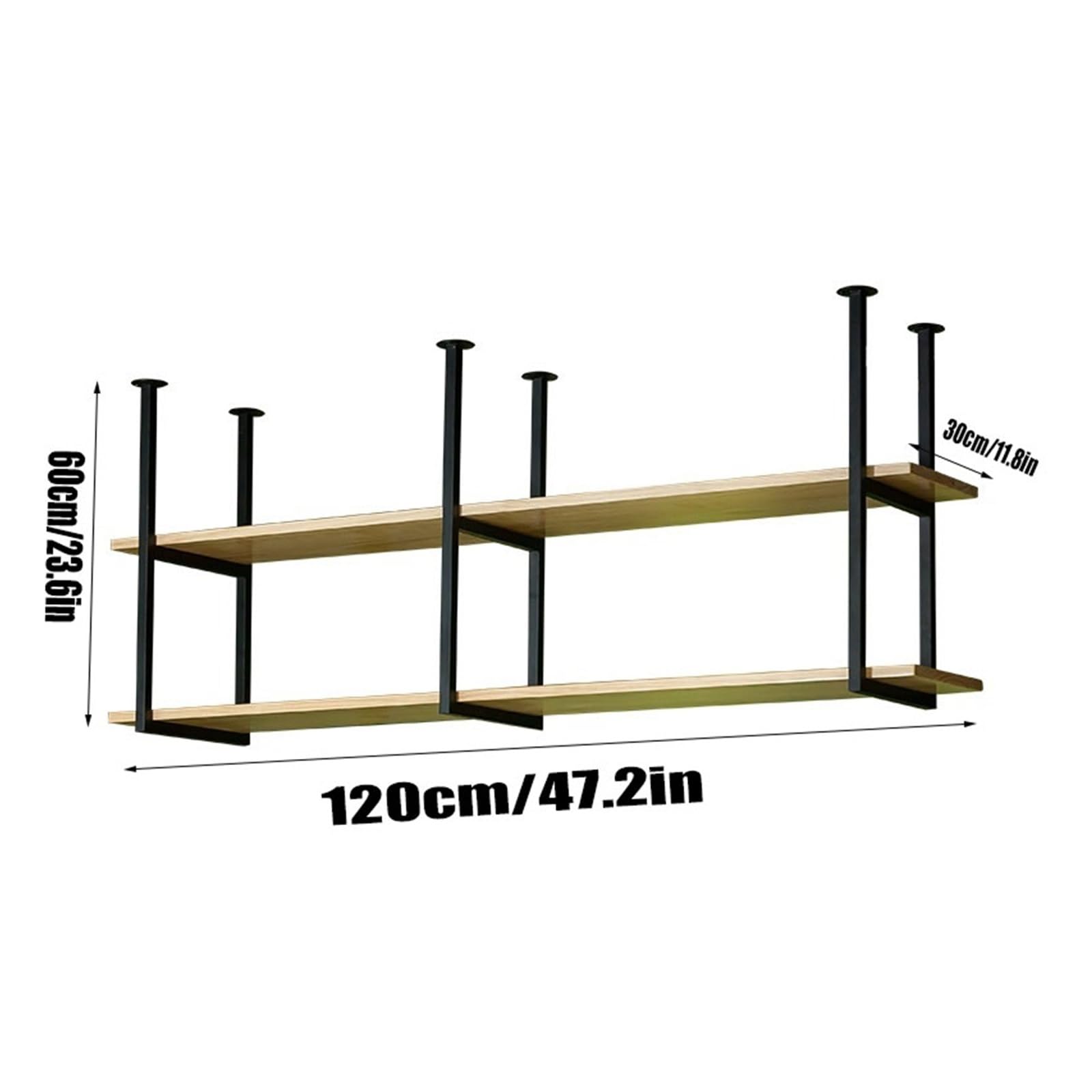 CSNBDMBBSH Floating Shelves, Ceiling Shelf Brackets 2 Layer,Wall-Mounted Decorative Rack For Bars And Restaurants, Hanging(100 * 30 * 60cm(39 * 12 * 24IN))