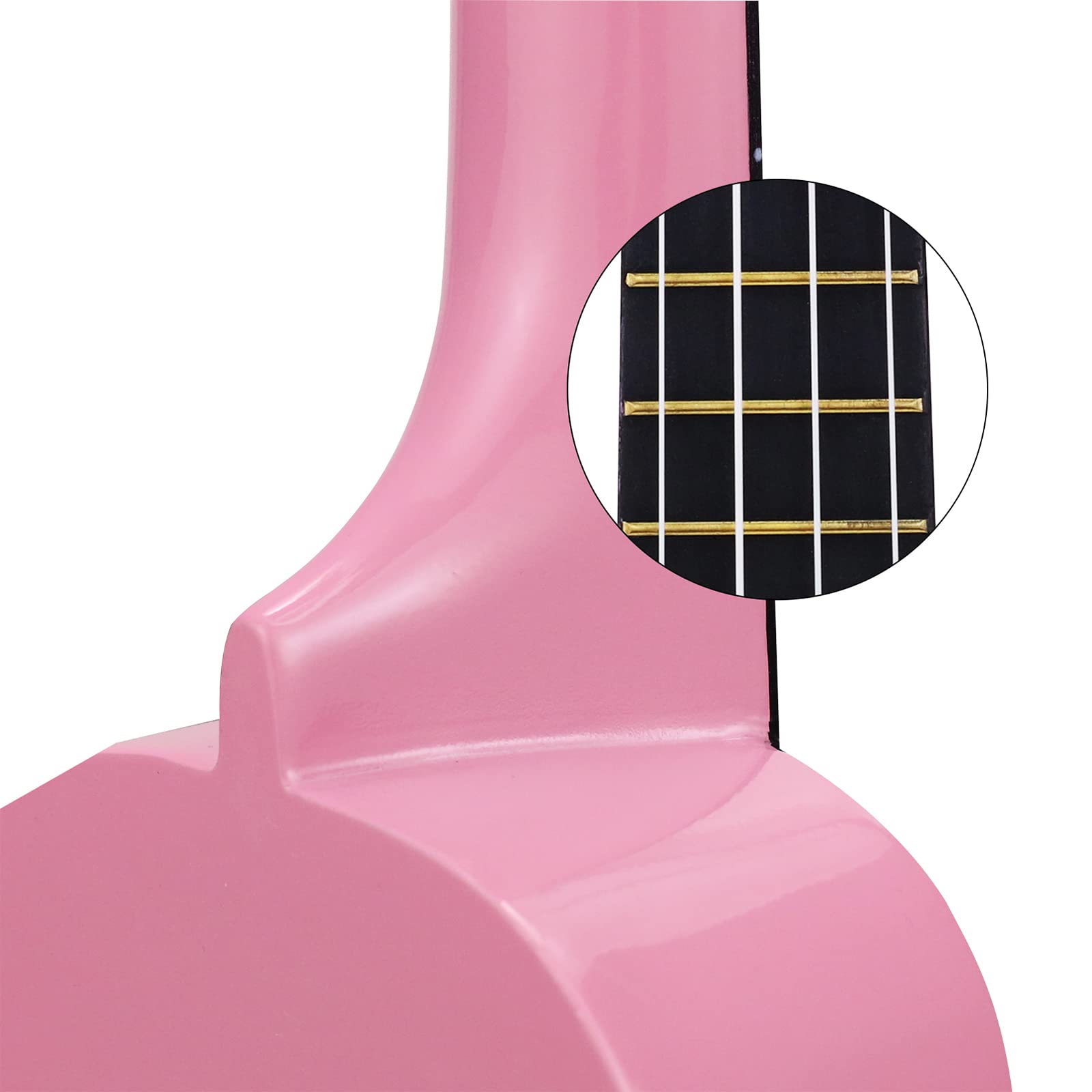 Trendy Soprano Ukulele for Beginners 21 Inch Hawaiian Wood Ukelele for Adult Student Starter (Pink)