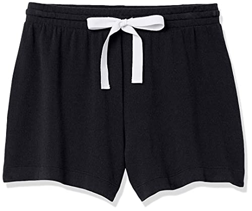 Amazon Essentials Women's Lightweight Lounge Terry Pajama Short, Black, X-Small