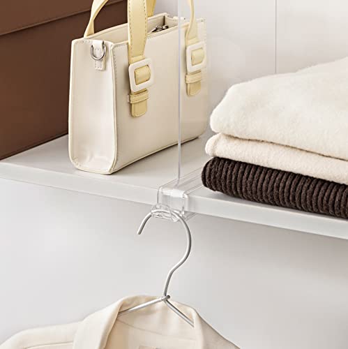 HBlife 6 Pack Clear Shelf Dividers, 12 Inches Tall Vertical Purse Organizer for Closet Perfect for Sweater, Shirts, Handbags in Bedroom and Kitchen, Adjustable Acrylic Bookshelf for Organization