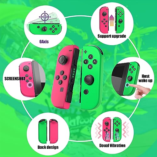 DILITT Gamepad Controllers for Nintendo Switch,Left Right Controller Replacement for Switch/Lite/OLED,Switch Controllers Gamepad Supports Screenshot/Wake-up Function/Motion Control(HL)