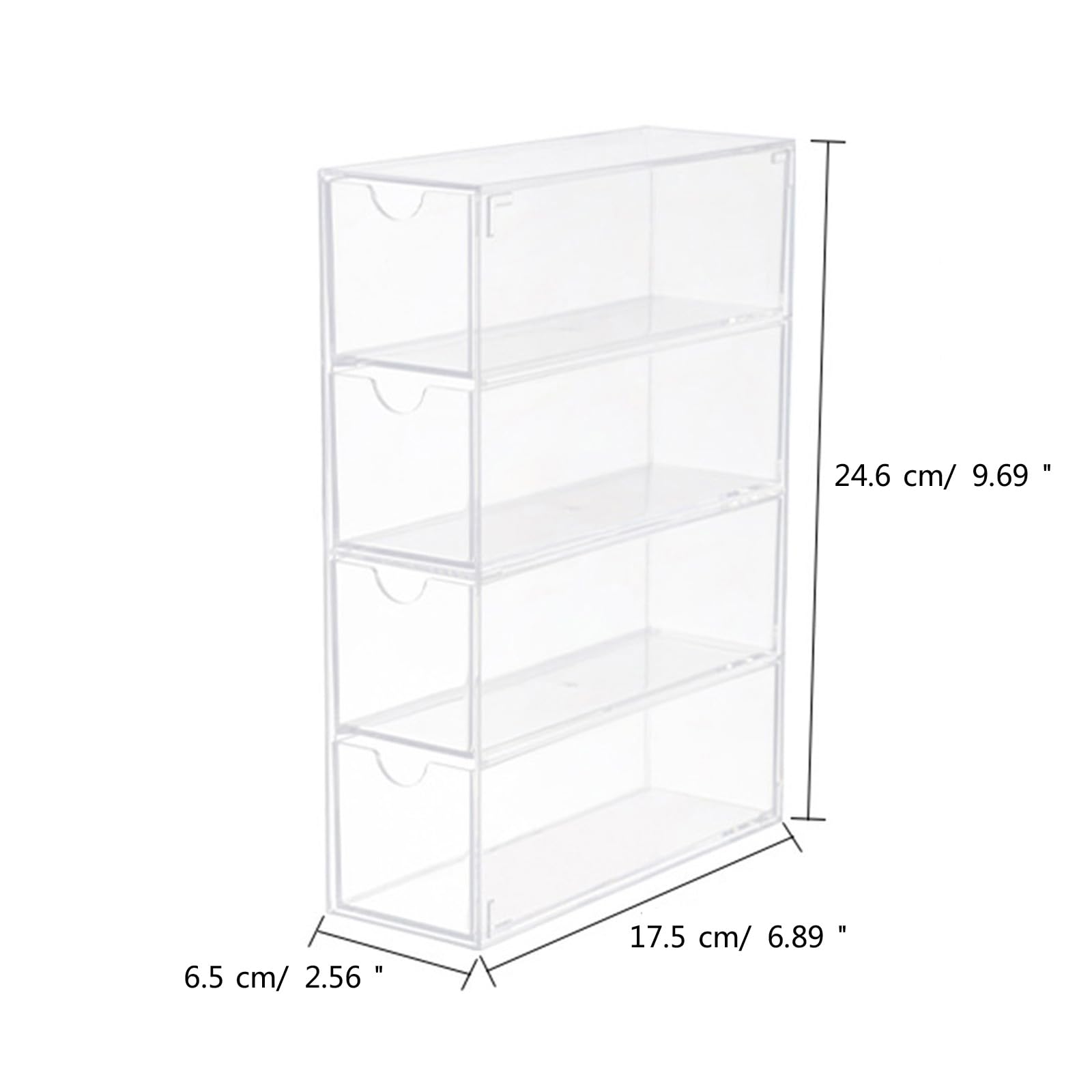 BYNNIX Transparent Dustproof Sunglasses Storage Box With 4 Layer Acrylic Drawers Eyewear Organizer Container Holder Eyewear Accessories Holder