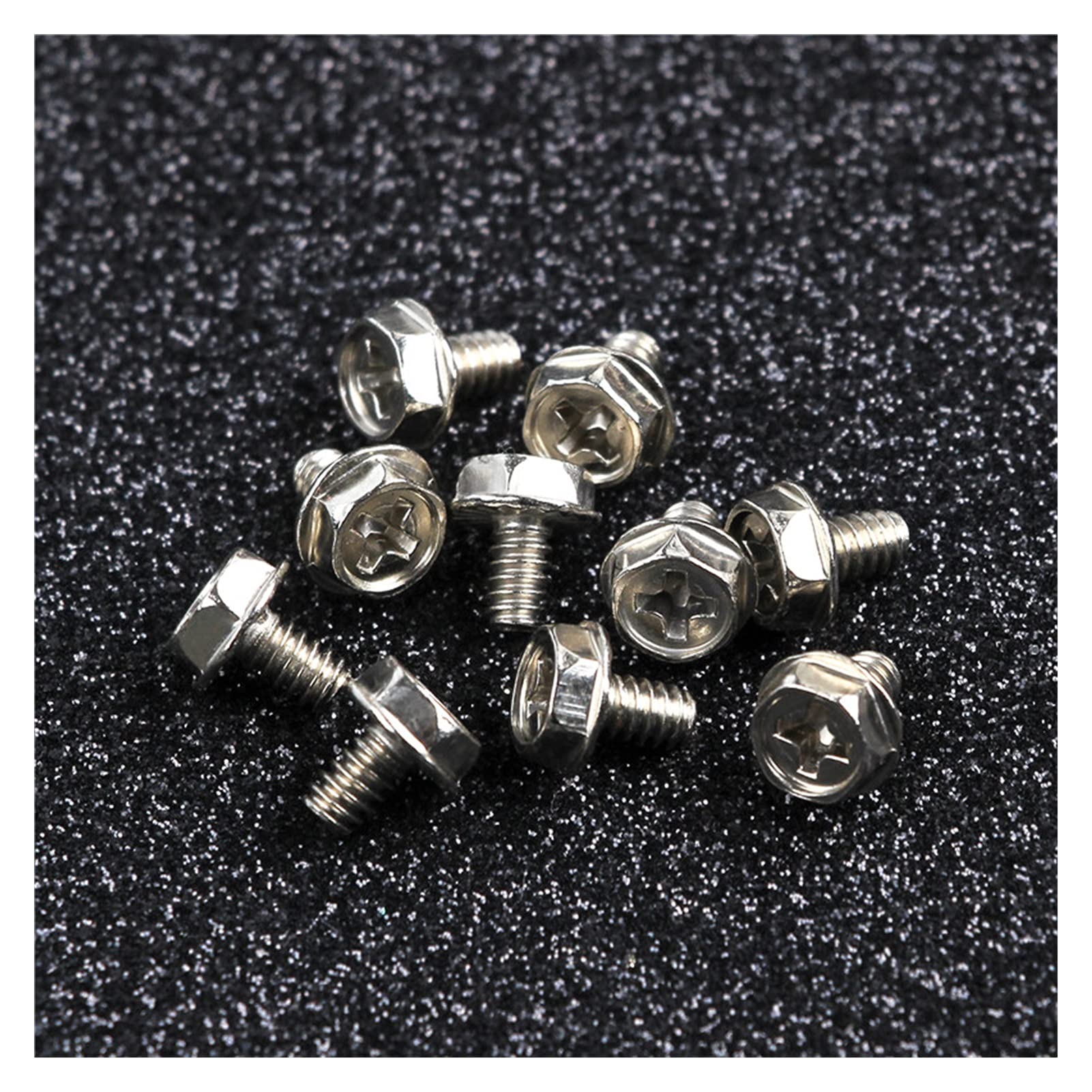 TYFZ Screw kit 30Pcs M3 Computer Golden Motherboard Riser+Silver Screws + Red Washers Strong and Sturdy (Color : White)