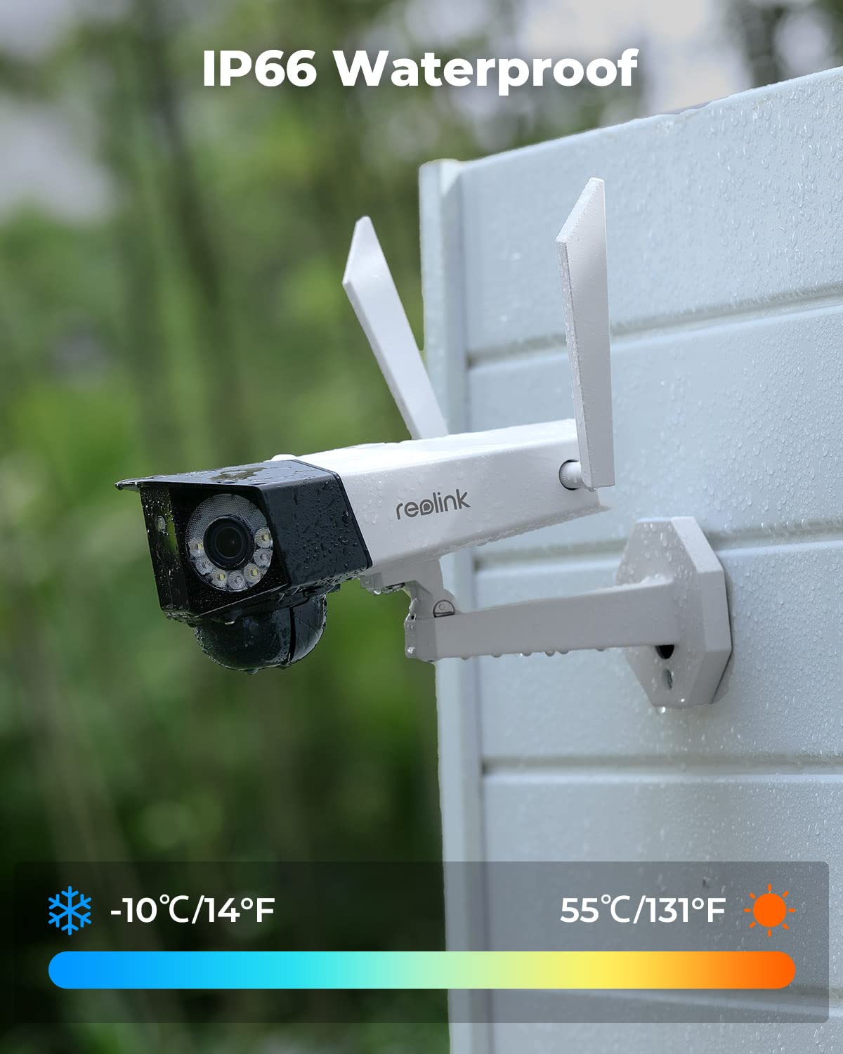 REOLINK 2K 4G LTE Cellular Security Camera Wireless Outdoor with Dual Lens 150° Wide Angle, Rechargeable Battery, Color Night Vision, Human/Vehicle Detection, Two-Way Talk, Duo 4G