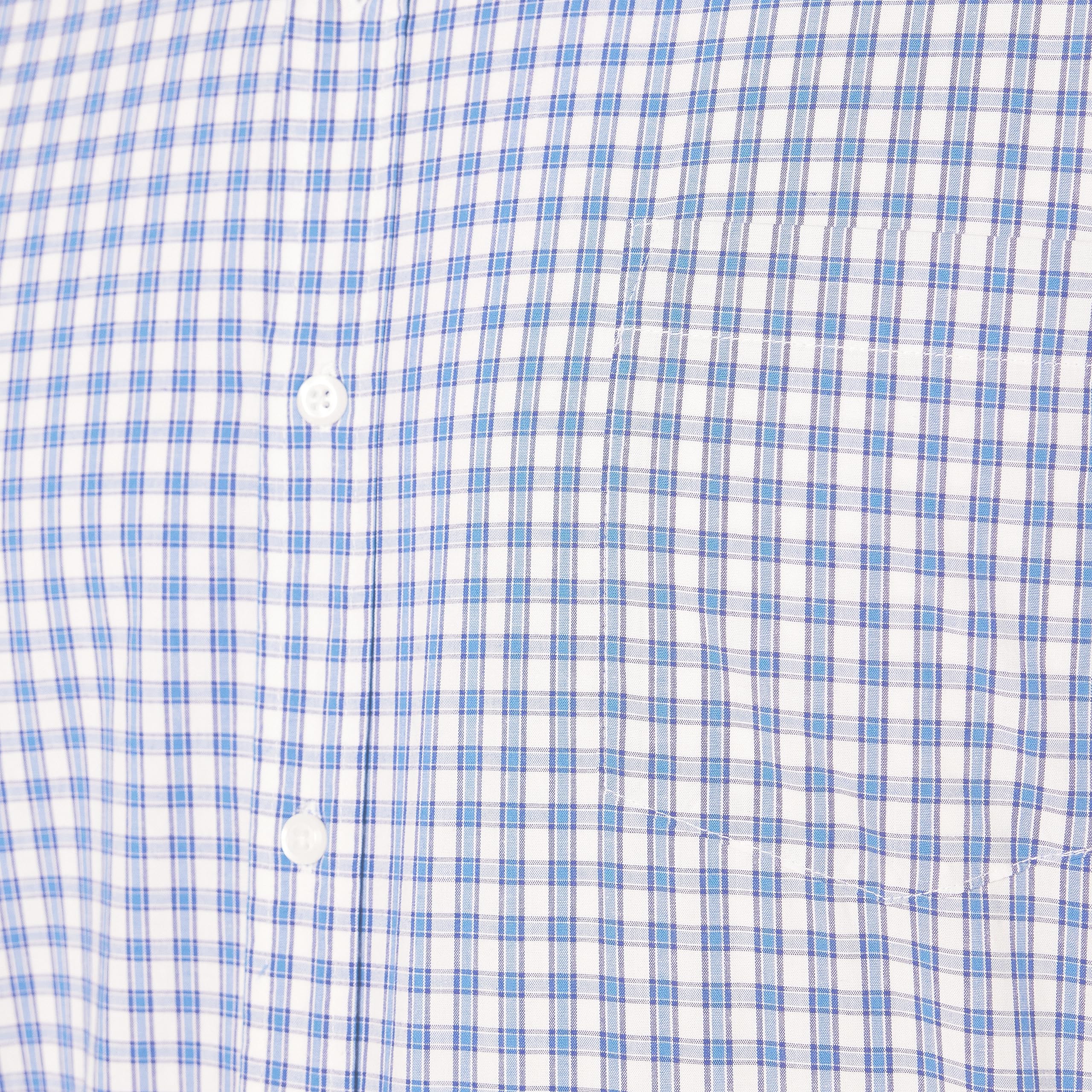 Amazon Essentials Men's Regular-Fit Long-Sleeve Casual Poplin Shirt, Blue White Checked, X-Large