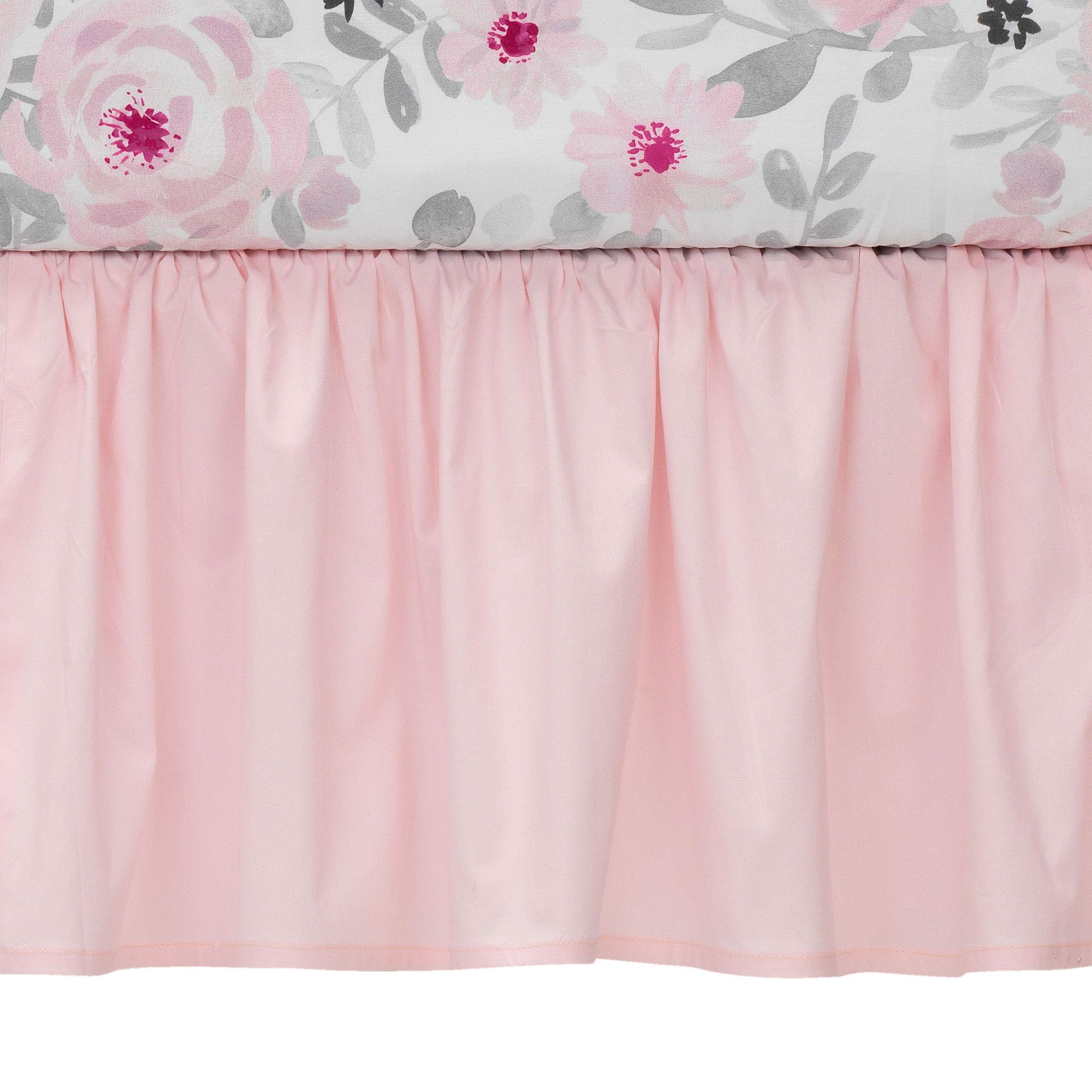 Bedtime Originals Blossom Pink Watercolor Floral 3-Piece Baby Crib Bedding Set
