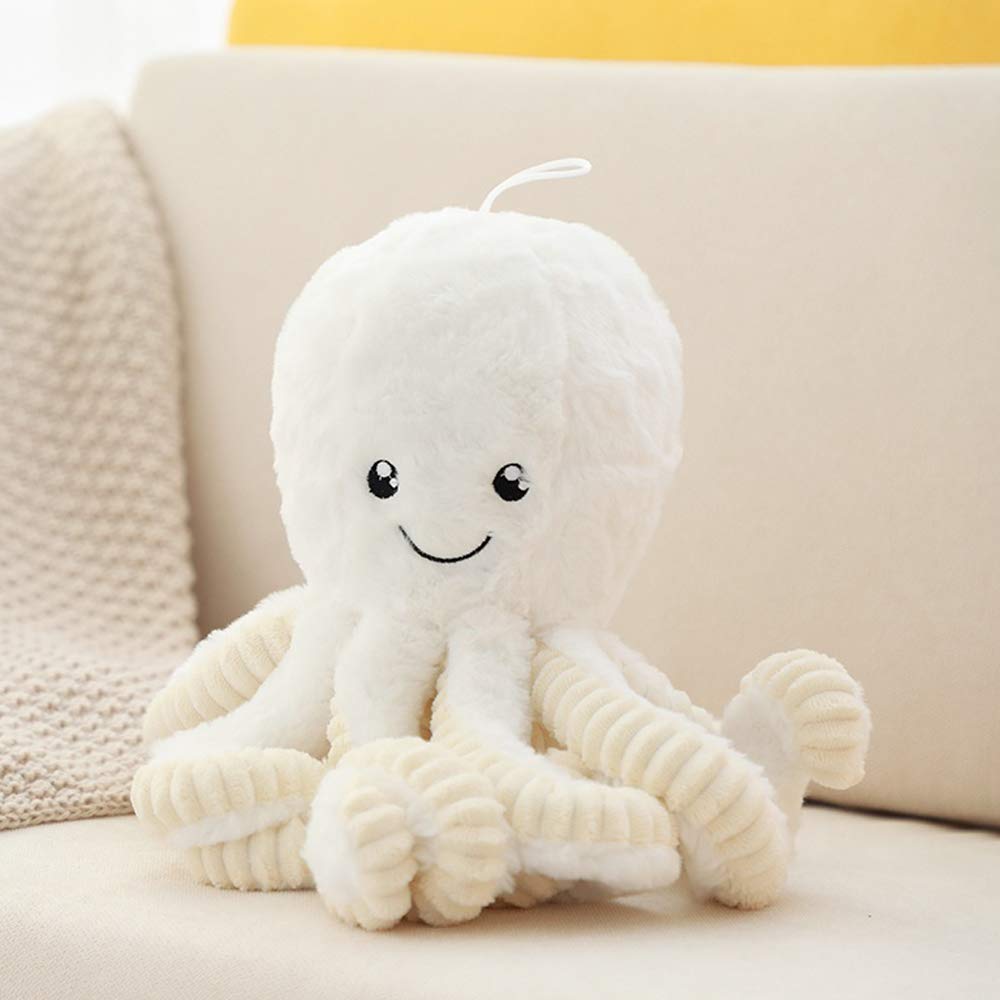 lapeche Plush Cute Octopus Dolls Soft Toy Stuffed Marine Animal for Boys Girls Birthday Presents (White, 16")