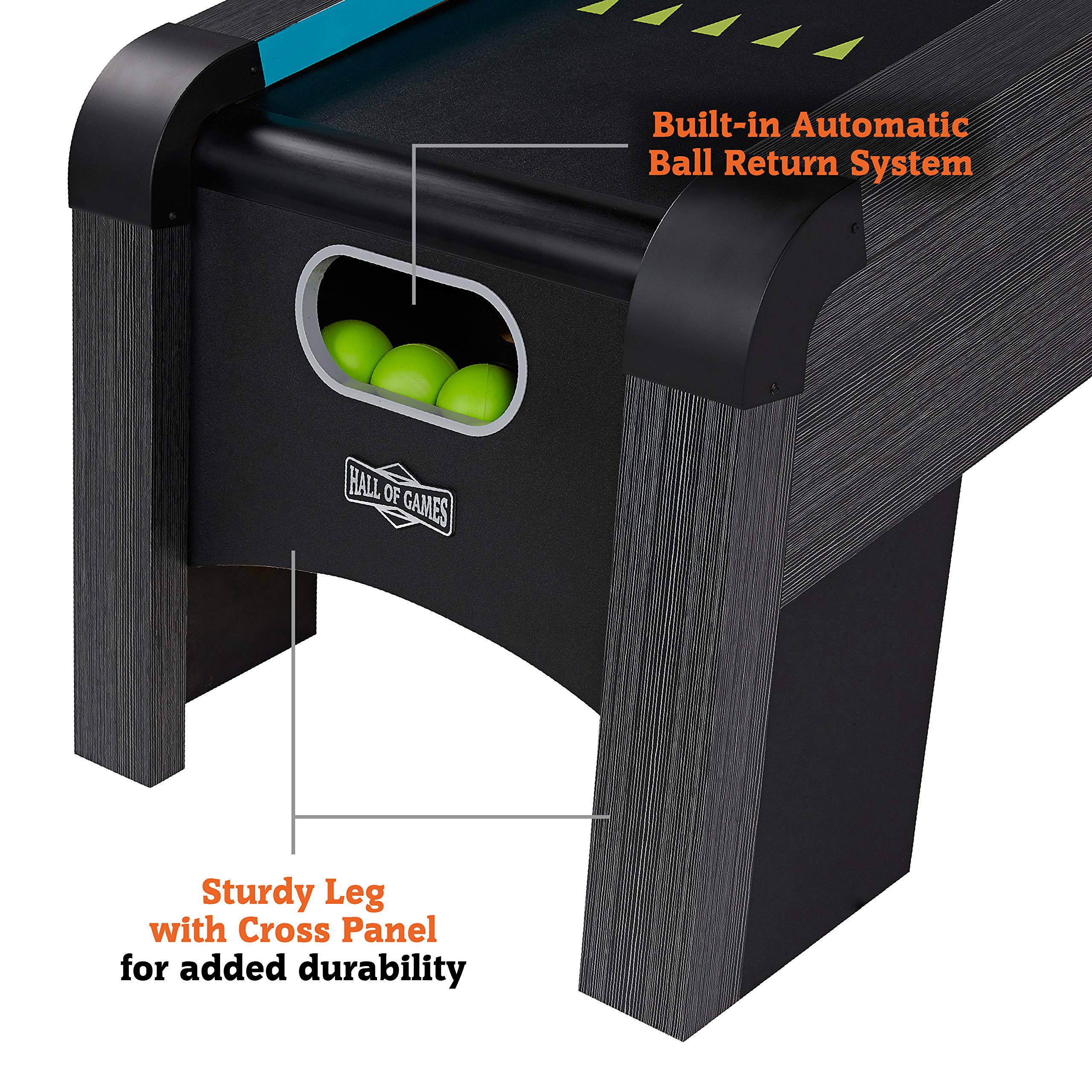 Hall of Games 108" Roll and Score with LED Lights and Electronic Scorer, Black/Blue, 9 Foot