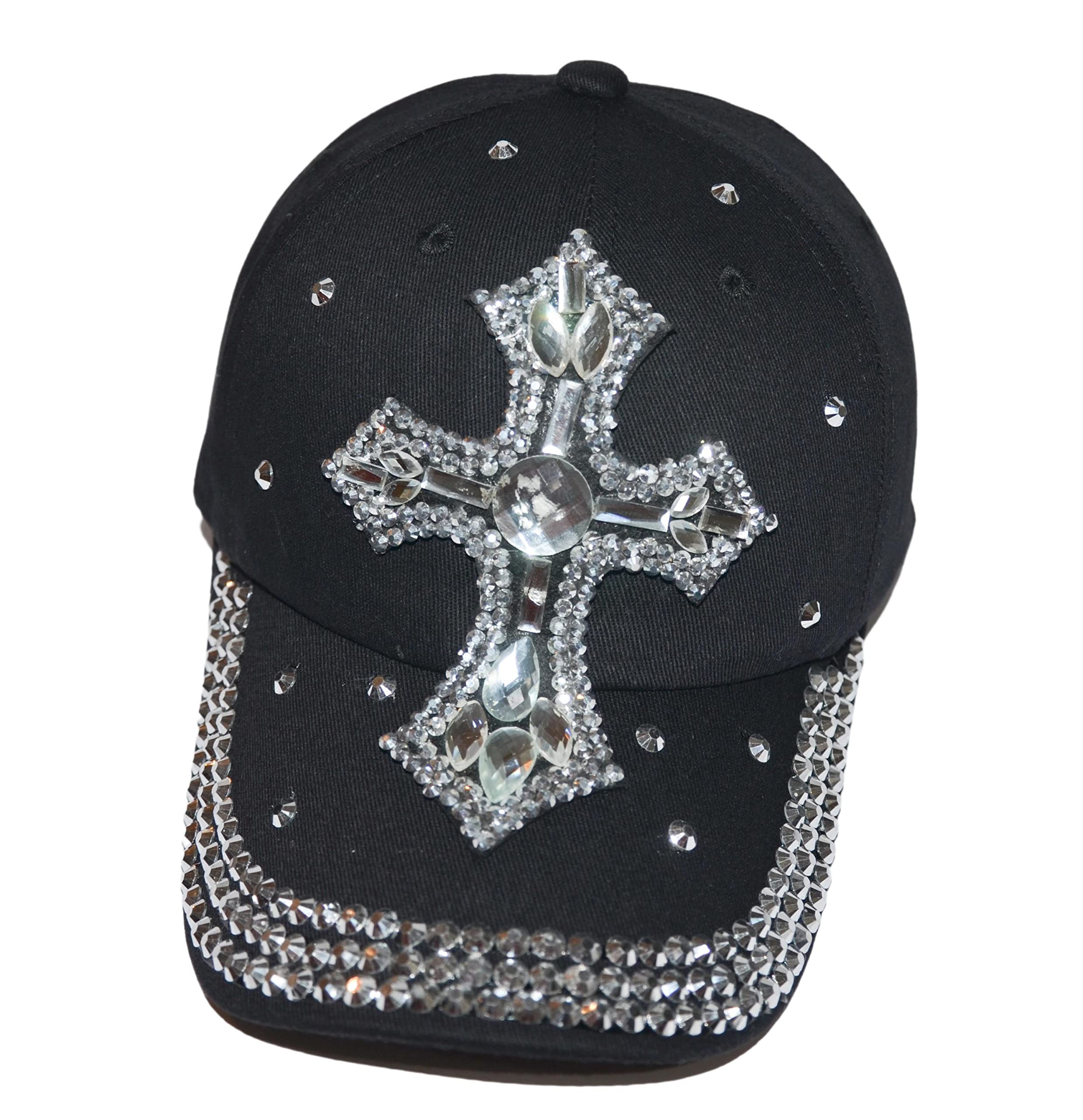 Popfizzy Bling Baseball Cap for Women and Girls, Fun Bedazzled Hats, Shiny Rhinestone Denim and Diamond Hat, Sparkly Gifts