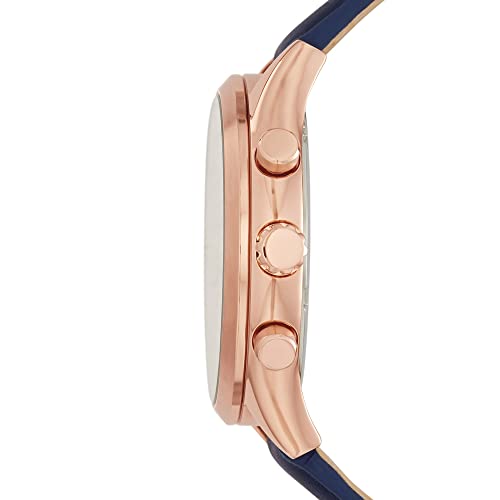 Fenmore Midsize Multifunction Navy Leather Watch