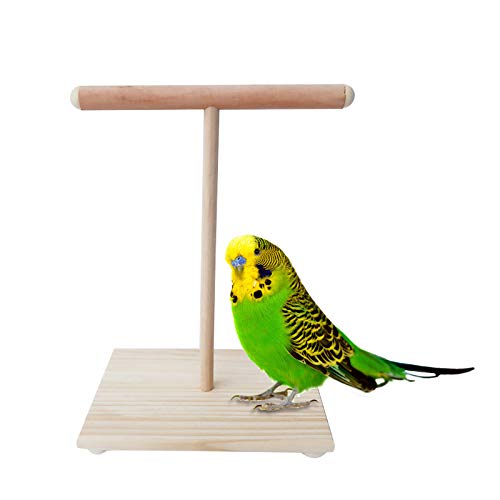 Dft Bird Toys, Wooden Parrot Perch for T Stand Bird Training Paw Grinding Toys Pet Cockatiel Cage Nest for Play Platform